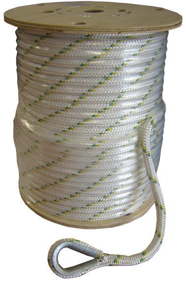 Corde pour treuil avec épissure et cosse à chaque bout