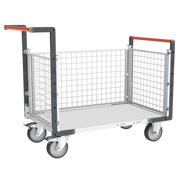 Chariot MDF 2 dossiers + 1 ridelle 250kg – transport guidé