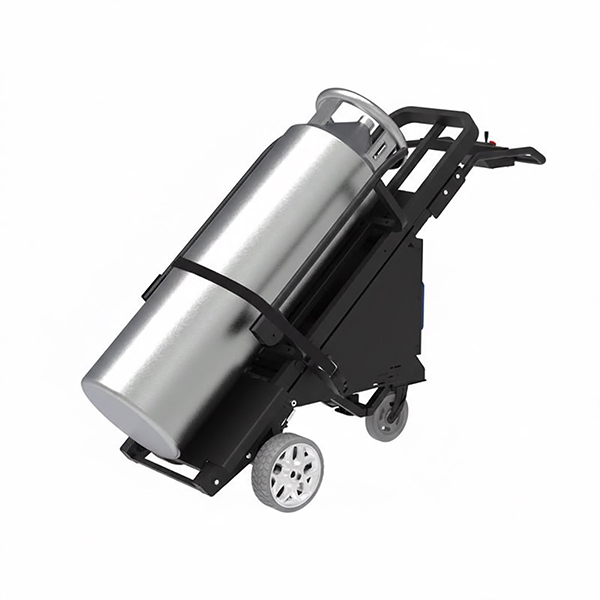 Diable électrique basculeur 400kg – charge cylindrique sécurisée