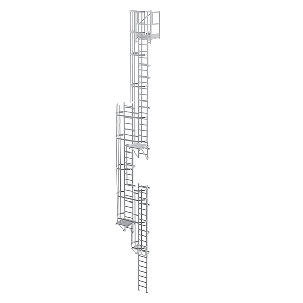 Echelle crinoline avec palier de sortie pour toiture plate