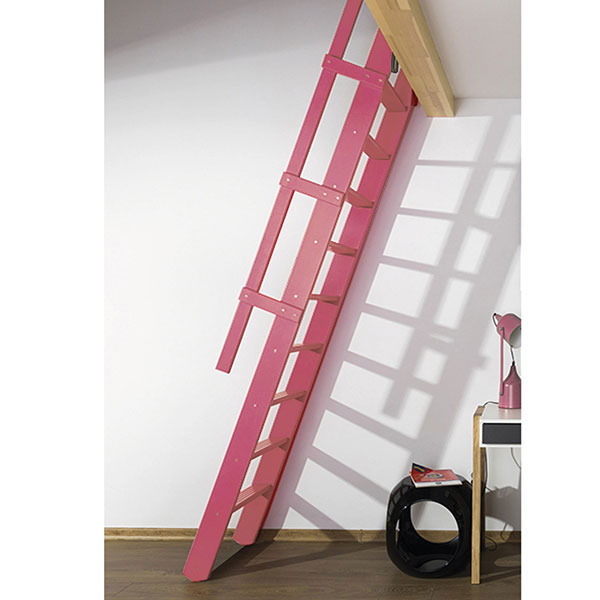 Echelle de meunier rabattable rouge, vieux rose