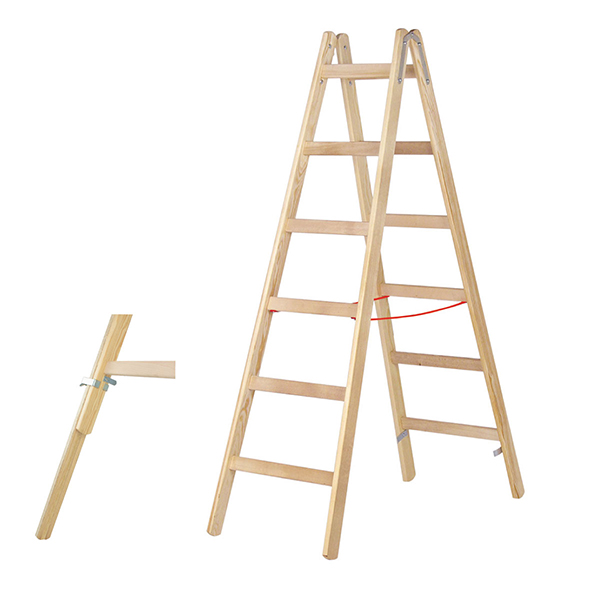 Escabeau bois double d'une hauteur jusqu'à 3.30m.