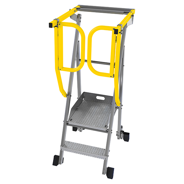 Escabeau PIRL roulant avec 4 roues escamotables