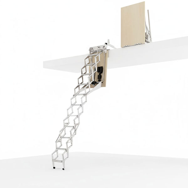 Escalier escamotable mural électrique avec télécommande