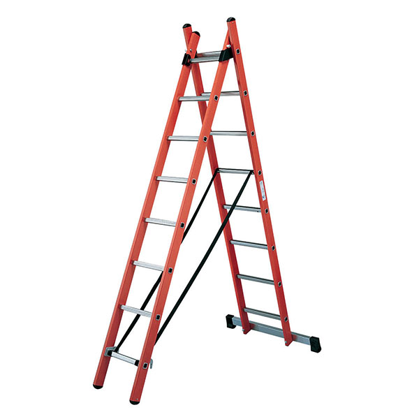 Mehrzweckleiter 2-teilig aus GFK für Elektriker