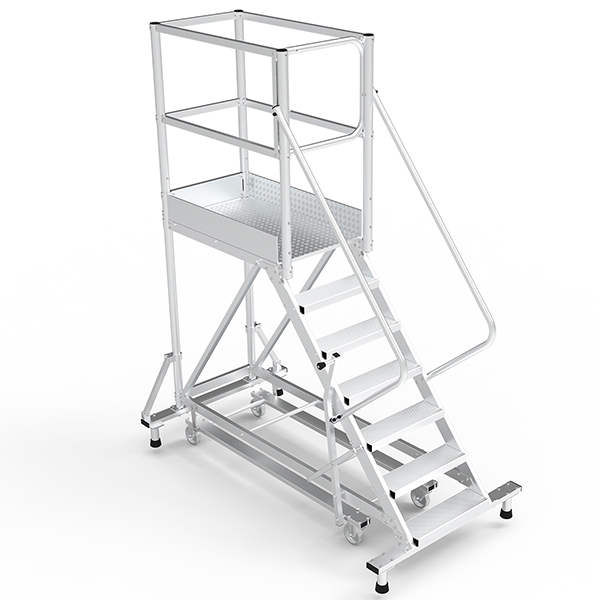 Plateforme alu avec roues escamotables par levier centralisÃ©