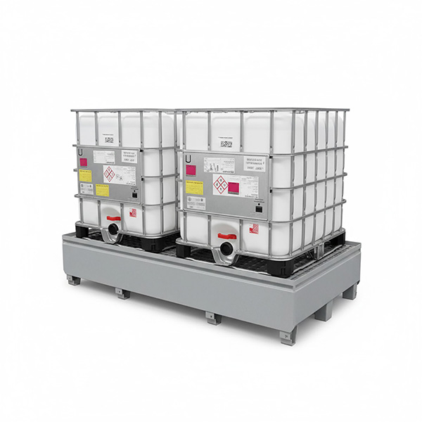 Bac acier rétention 2 IBC – stockage double sécurisé