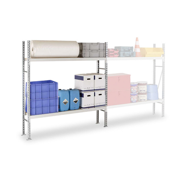 Rayonnage à 2 niveaux - Hauteur et profondeur au choix