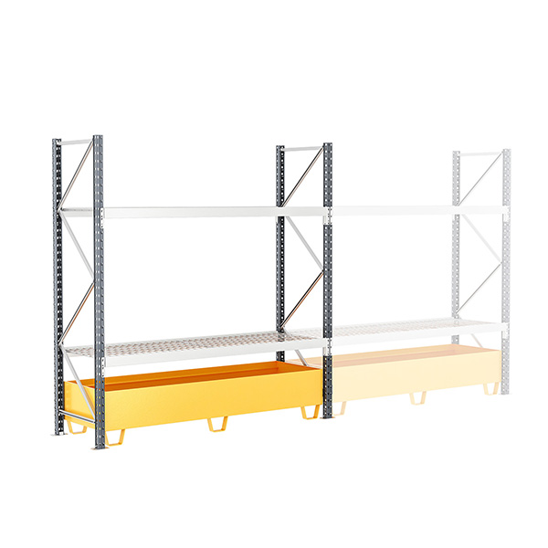 Rayonnage 2 niveaux avec bac de rétention - Hauteur 2000mm