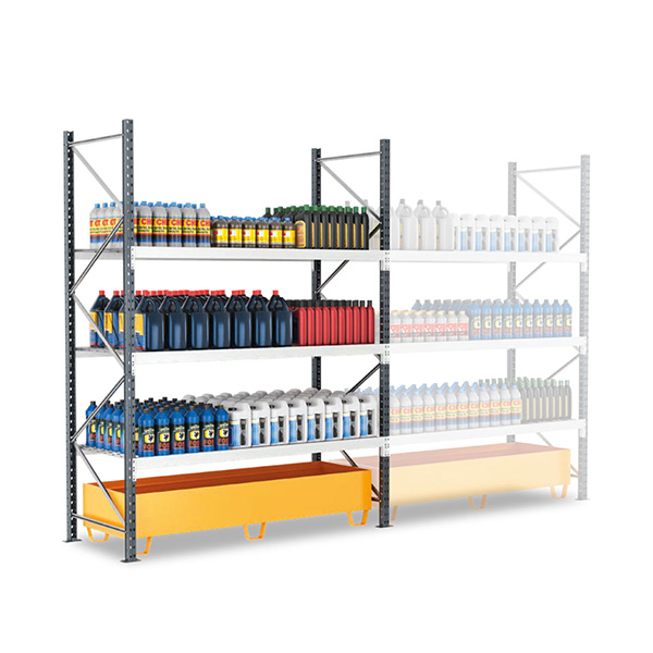 Rayonnage 3 niveaux avec bac de rétention - Hauteur 2500mm