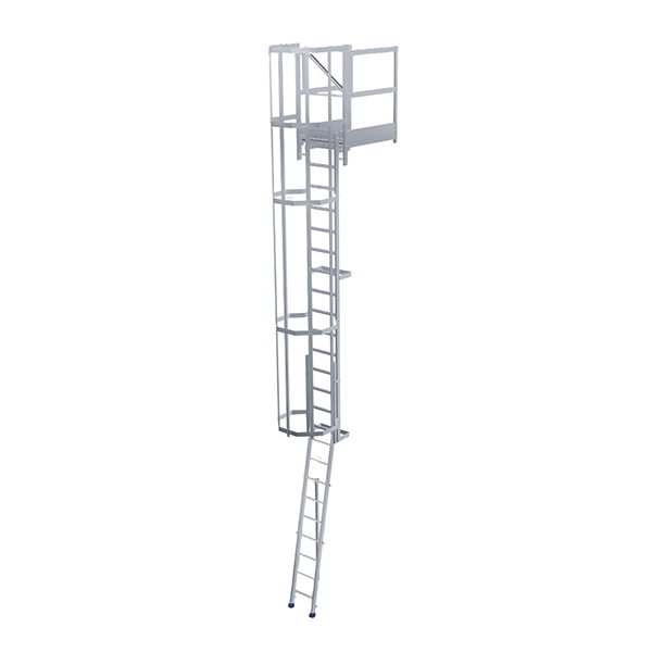 Scala a gabbia con base retrattile - Altezza 5.00 a 8.00m