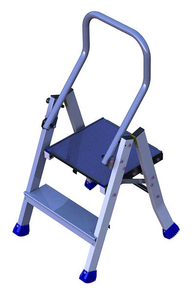 Scalino pieghevole in alluminio per uso intensivo